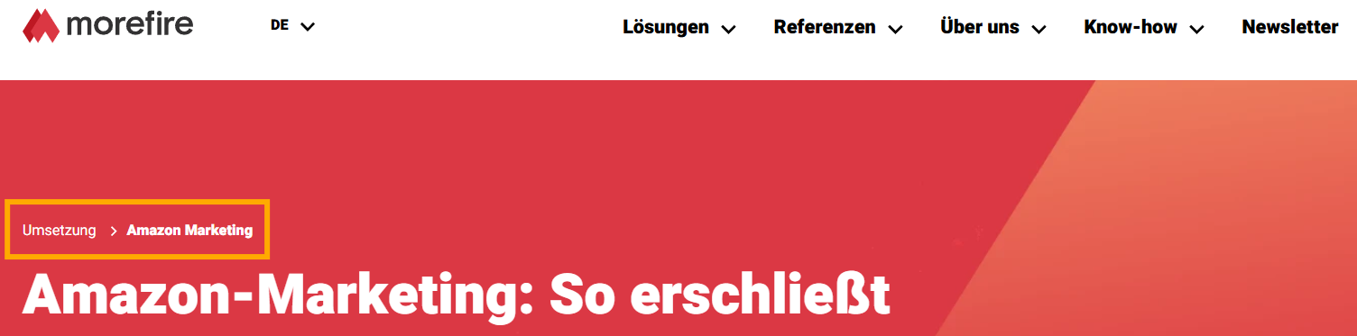 Breadcrumb-Navigation: Definition & Beispiele | morefire